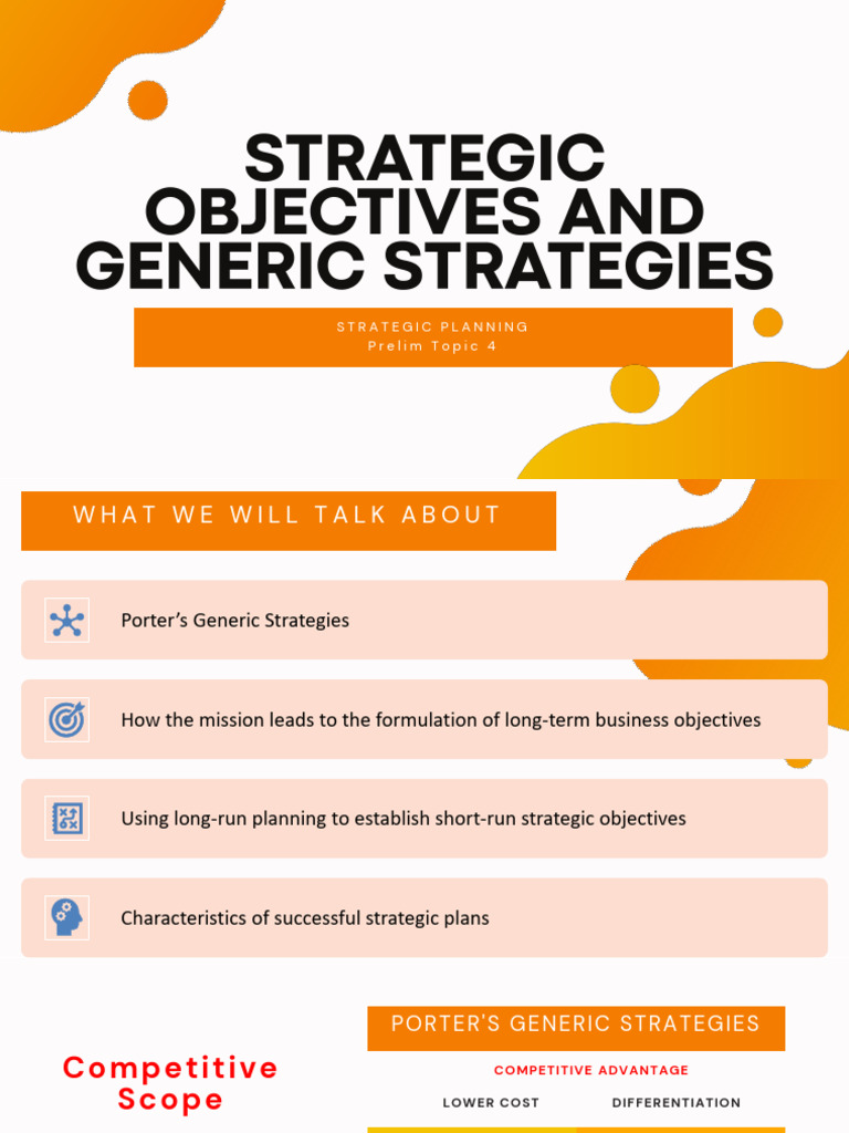 Porter's Generic Strategies Overview | PDF | Mc Donald's | Fast Food