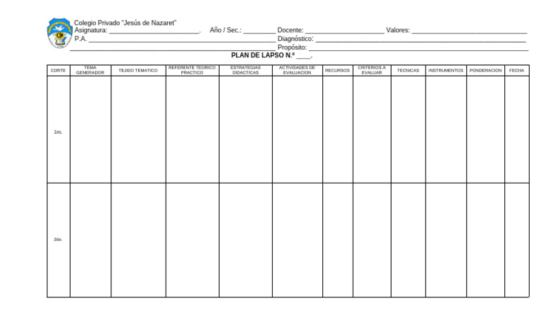 Plan de Lapso | PDF
