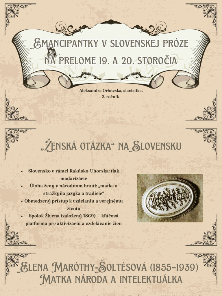 Emancipankty V Slovenskej Próze | PDF