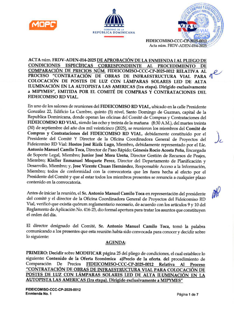 Enmienda CP-2025-0012 | PDF