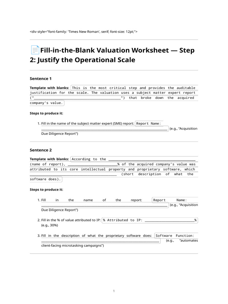 Worksheet Section2 PDF | PDF | Valuation (Finance) | Mergers And ...