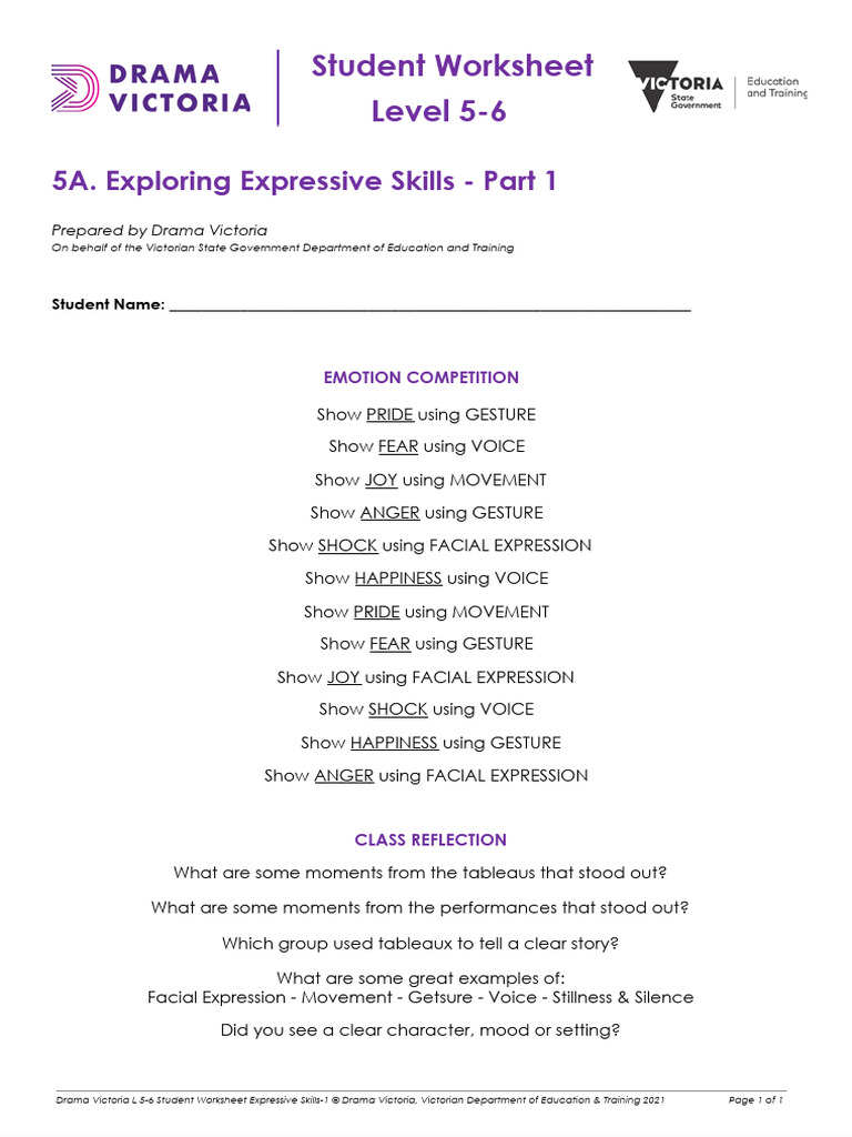 Exploring Expressive Skills in Drama | PDF
