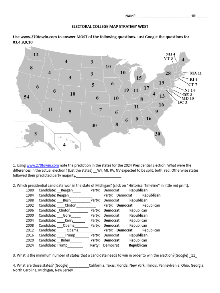 2024 Electoral College Strategy Guide | PDF | Elections | Swing State
