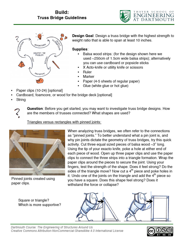 Truss Bridge Design Challenge Guide | PDF | Truss | Bridge