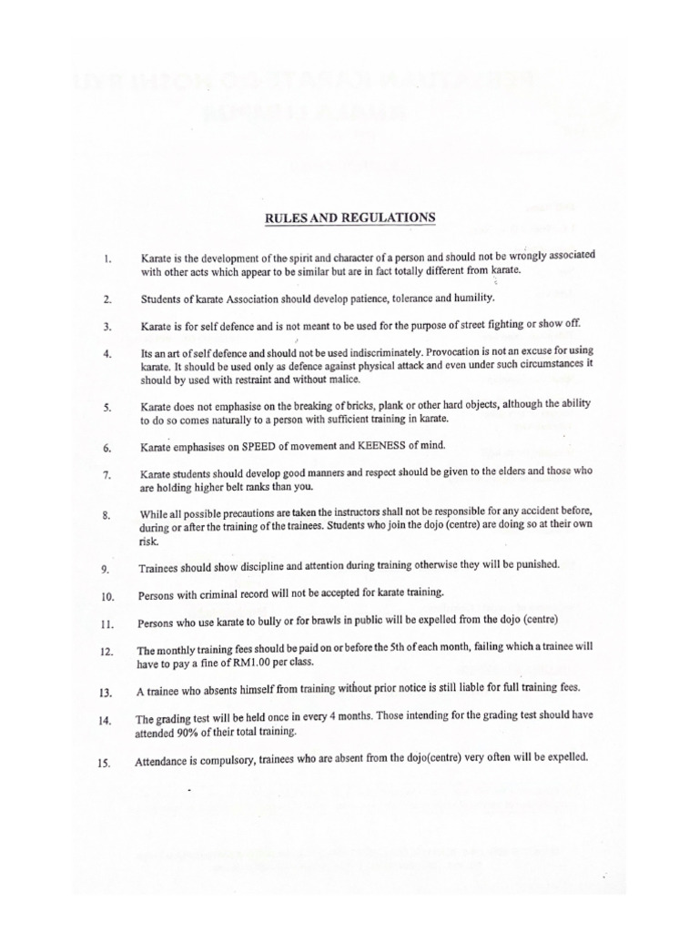 Rules and Regulations | PDF