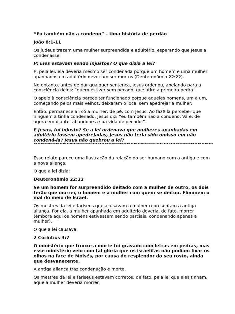Eu Também Não Te Condeno | PDF | Pecado | Jesus