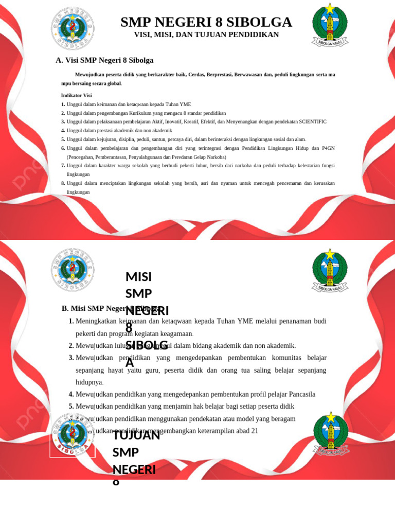Poster Visi Misi SMP 8 | PDF