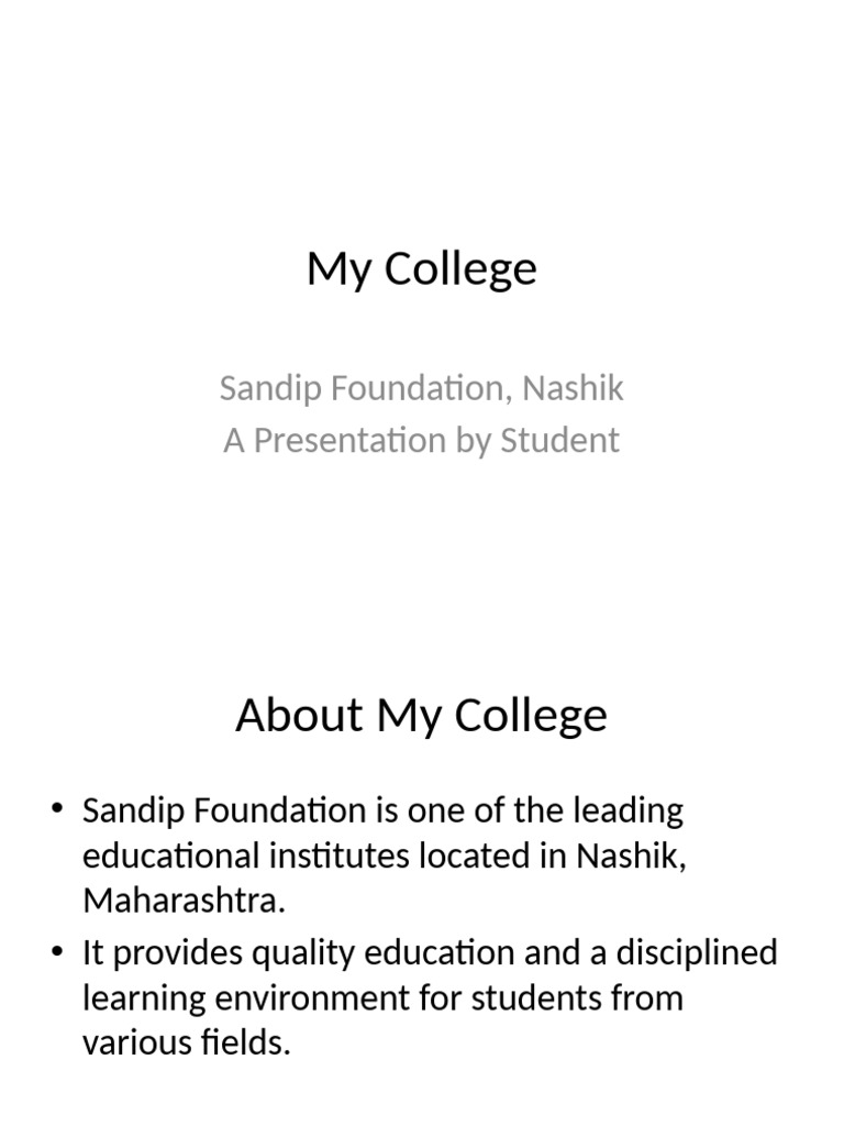 Sandip Foundation College Overview | PDF