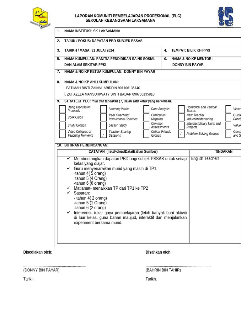 Laporan PLC Pssas | PDF