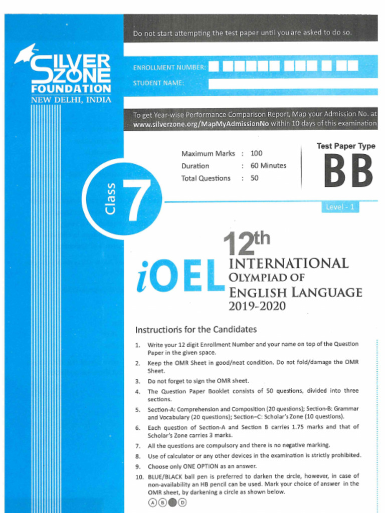 IOEL - Class 7 - 2019-20 | PDF
