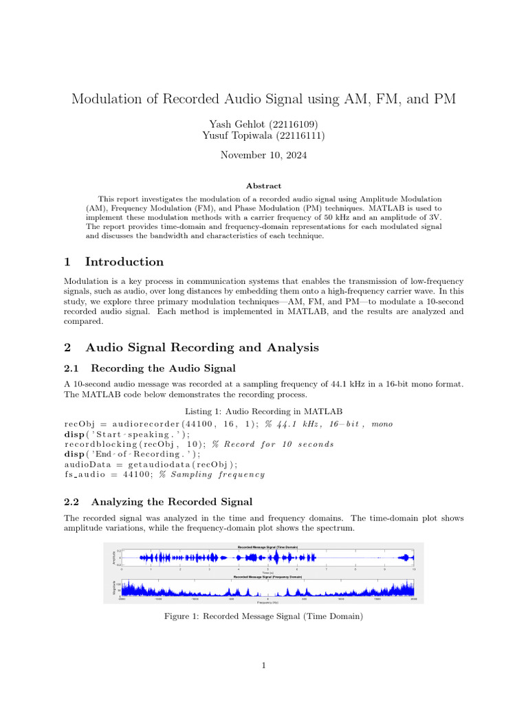 Project Report 201 | PDF | Frequency Modulation | Computer Engineering