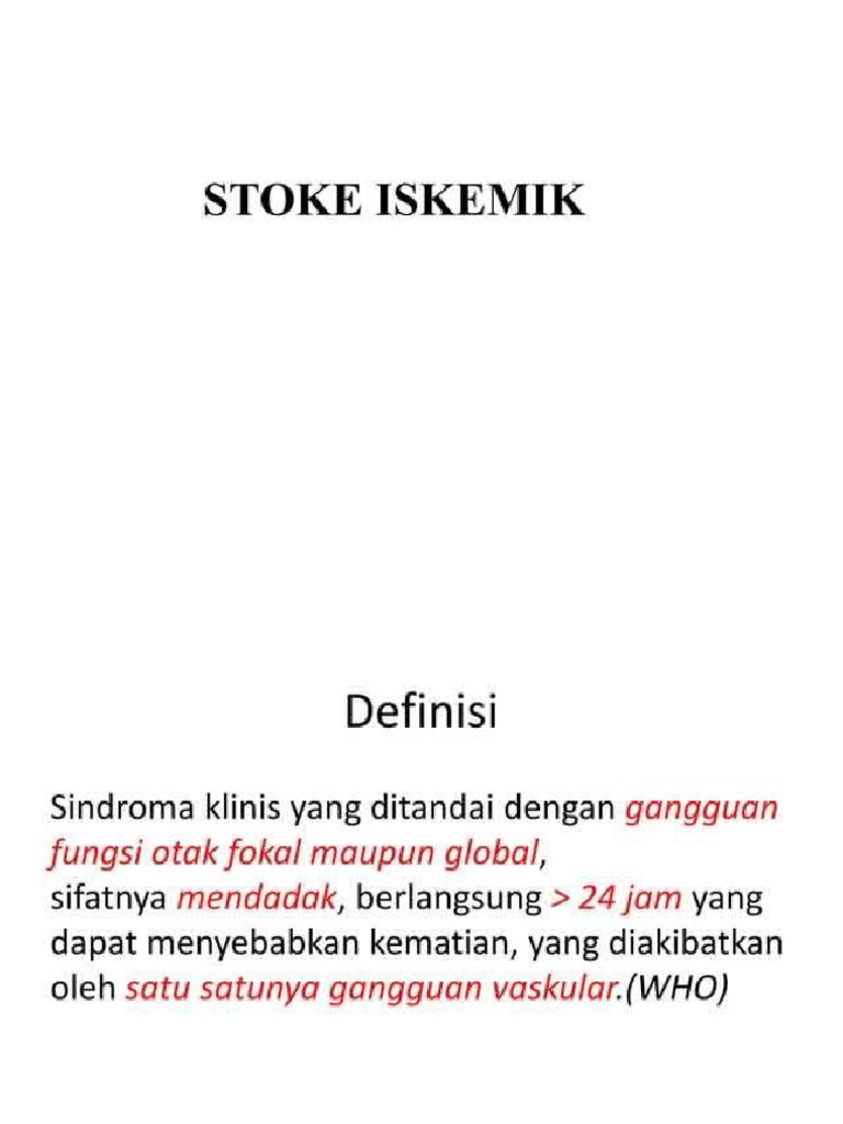 Stroke Iskemik | PDF