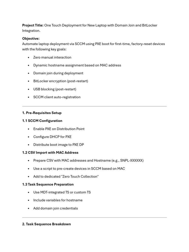 SCCM Zero Touch Deployment Guide | PDF | Booting | Computing
