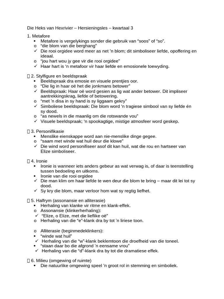 Die Heks Van Hexrivier Hersieningsles | PDF