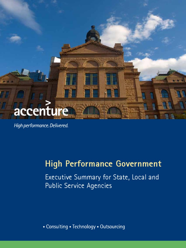 Accenture High Performance Government Executive Summary State and Local ...