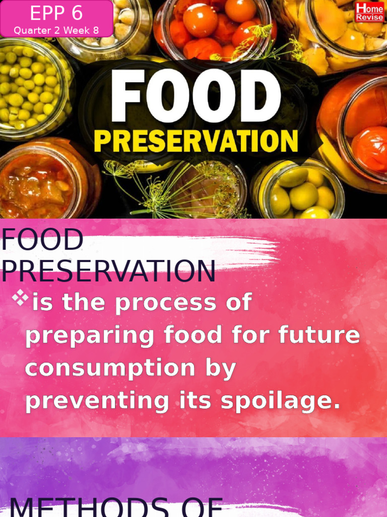 For Demo Food Preservation | PDF | Food Preservation | Smoking (Cooking)