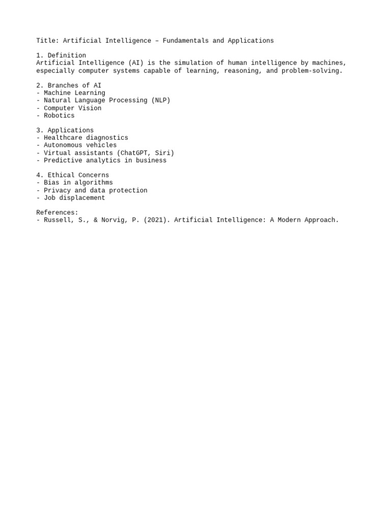 Artificial Intelligence Overview Pdf