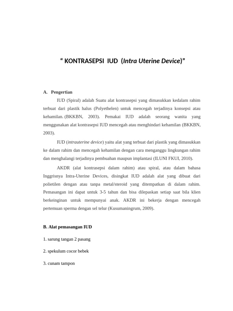 Panduan Lengkap Kontrasepsi IUD | PDF