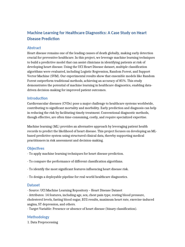 Heart Disease Prediction Documentation | PDF | Machine Learning | Support Vector Machine