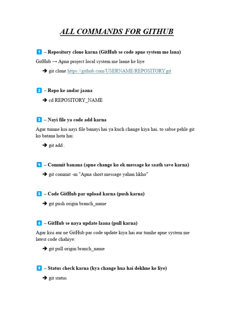 GitHub Commands | PDF