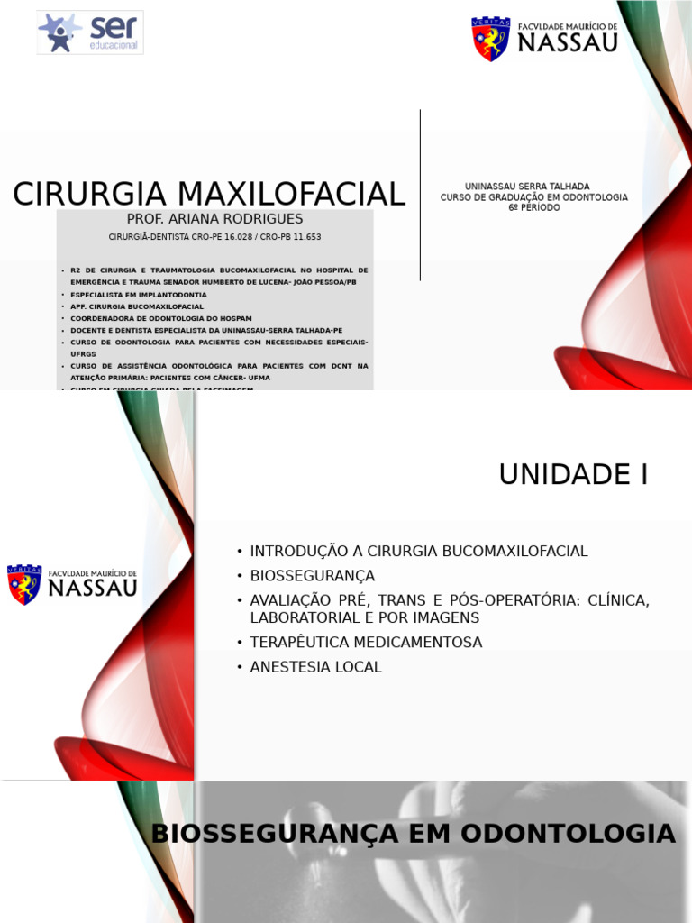1ª Aula Cirurgia Maxilo Facial - Material | PDF | Odontologia | Cura