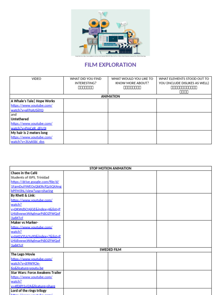 1a. Film Exploration | PDF