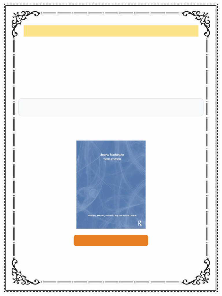 Sports Marketing 3rd Edition Fetchko Available All Format | PDF ...