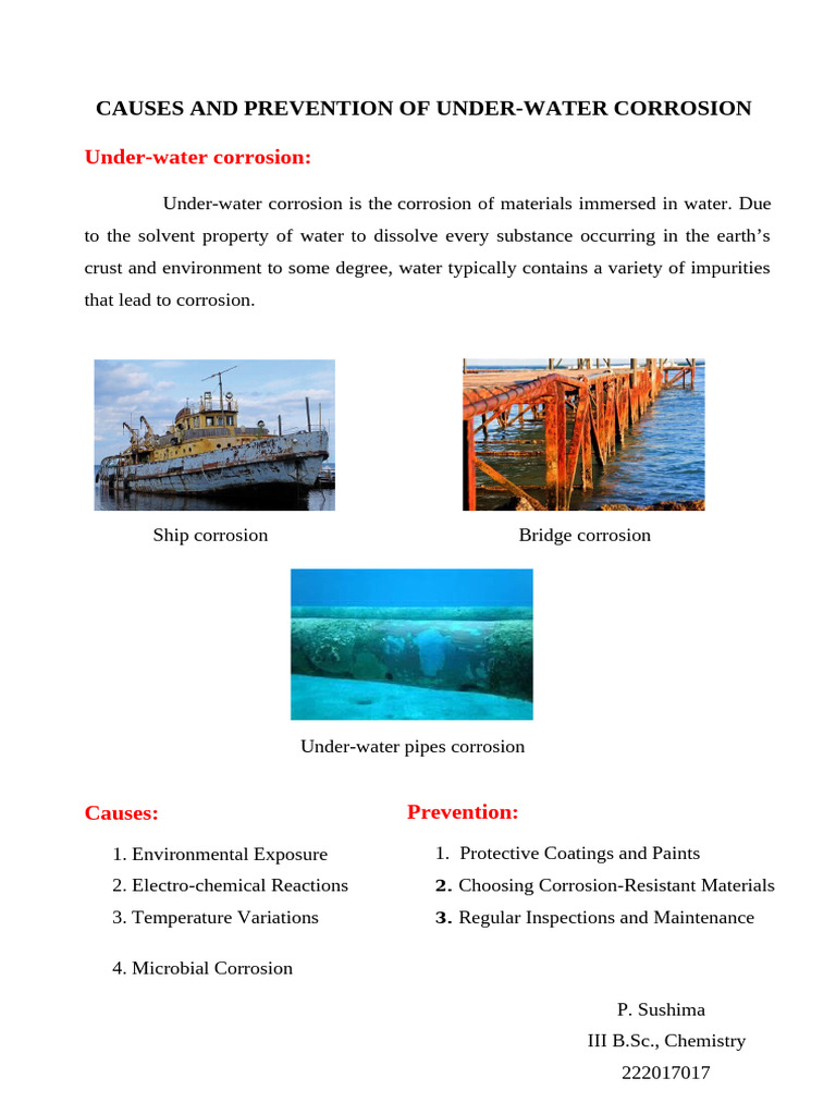 Causes and Prevention of Under Water Corrosion | PDF