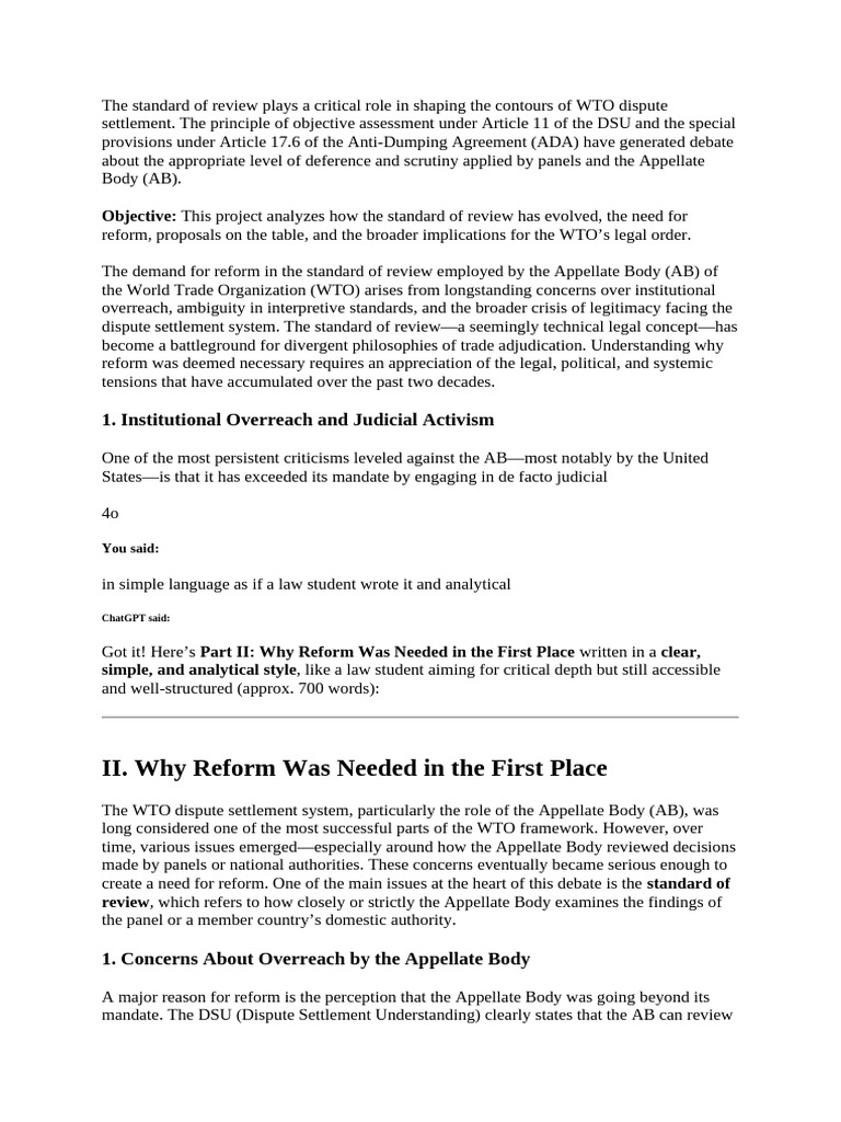 International Trade Project | PDF | Standard Of Review | World Trade ...