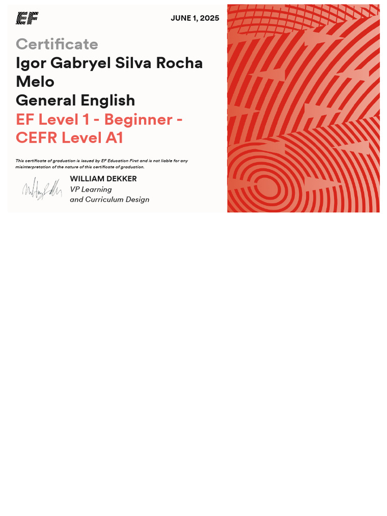 EF Level 1 - Beginner - CEFR Level A1 | PDF