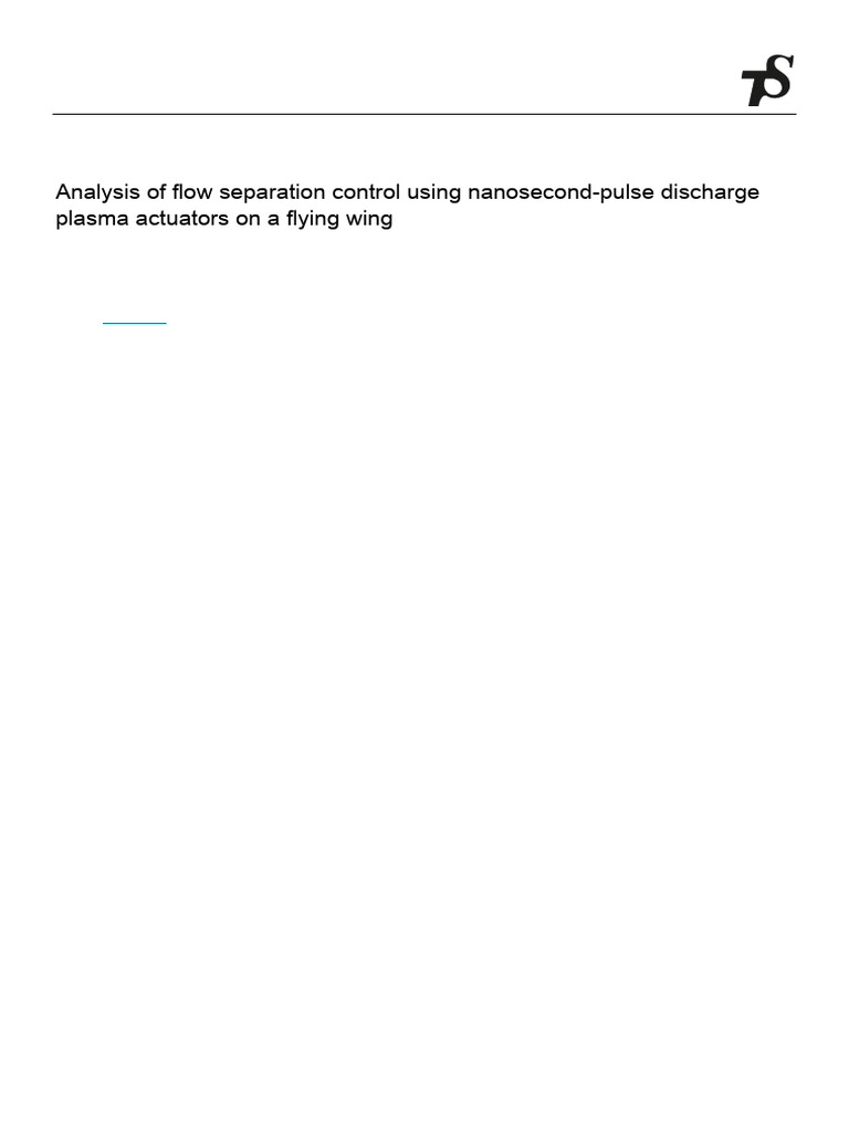 Analysis of Flow Separation Control Using Nanosecond-Pulse Discharge ...
