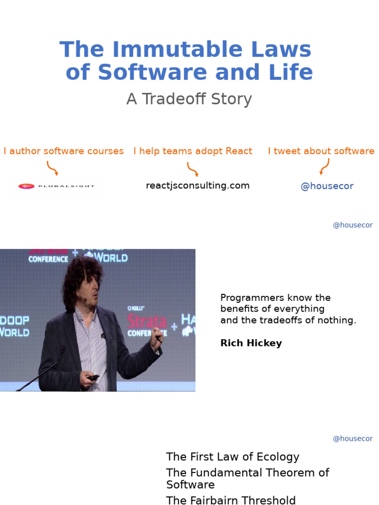 The Immutable Laws of Software and Life - Codemash 2020 | PDF | Software Engineering | Computing