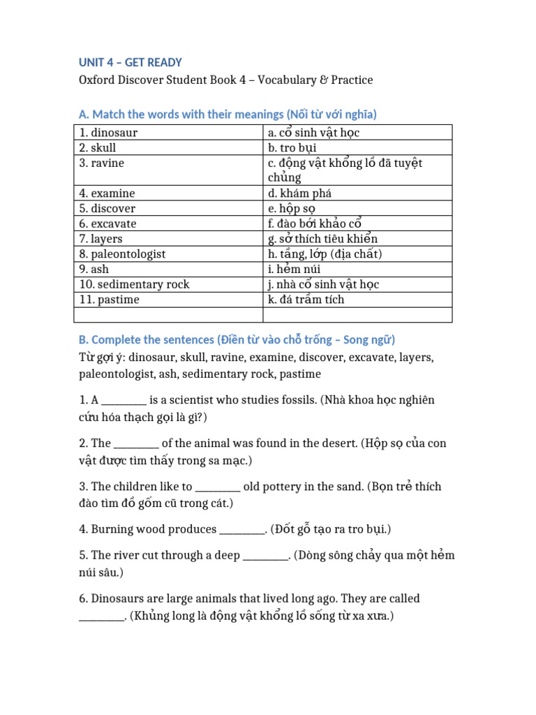 Unit4 Get Ready OxfordDiscover4 | PDF