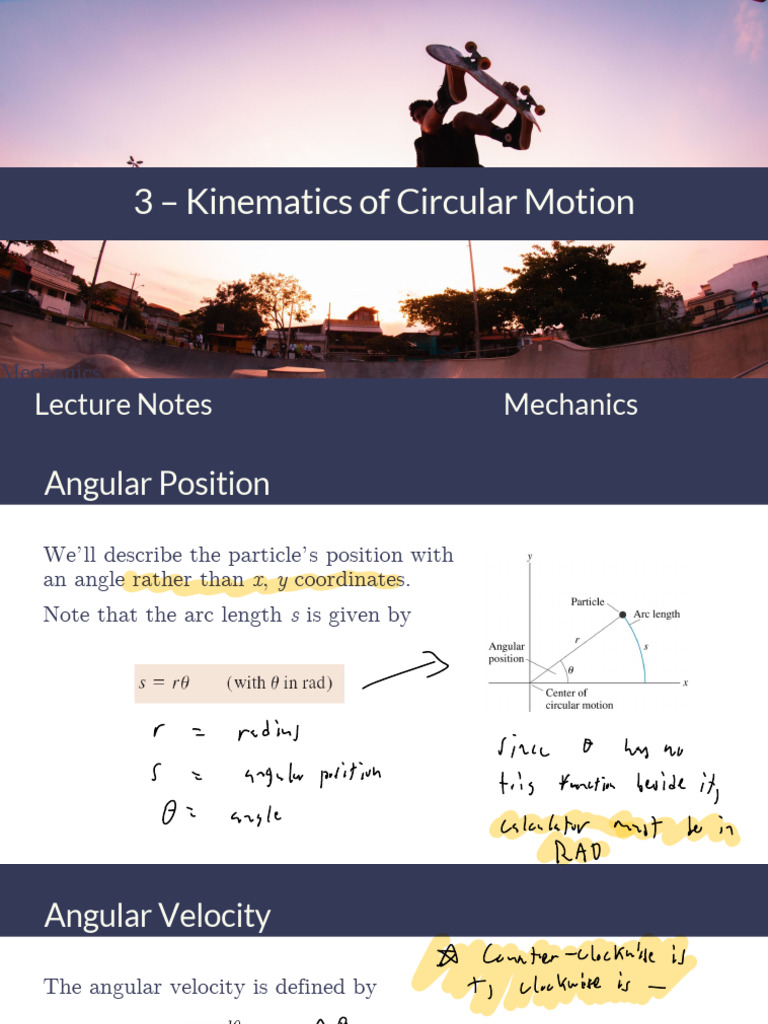 3+ +Kinematics+of+Circular+Motion+ +lecture PDF | PDF