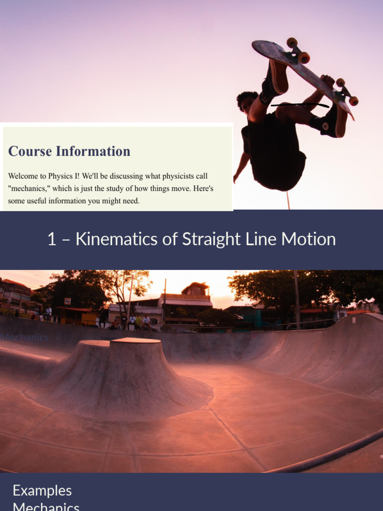 Mechanics Kinematics Problem Examples | PDF