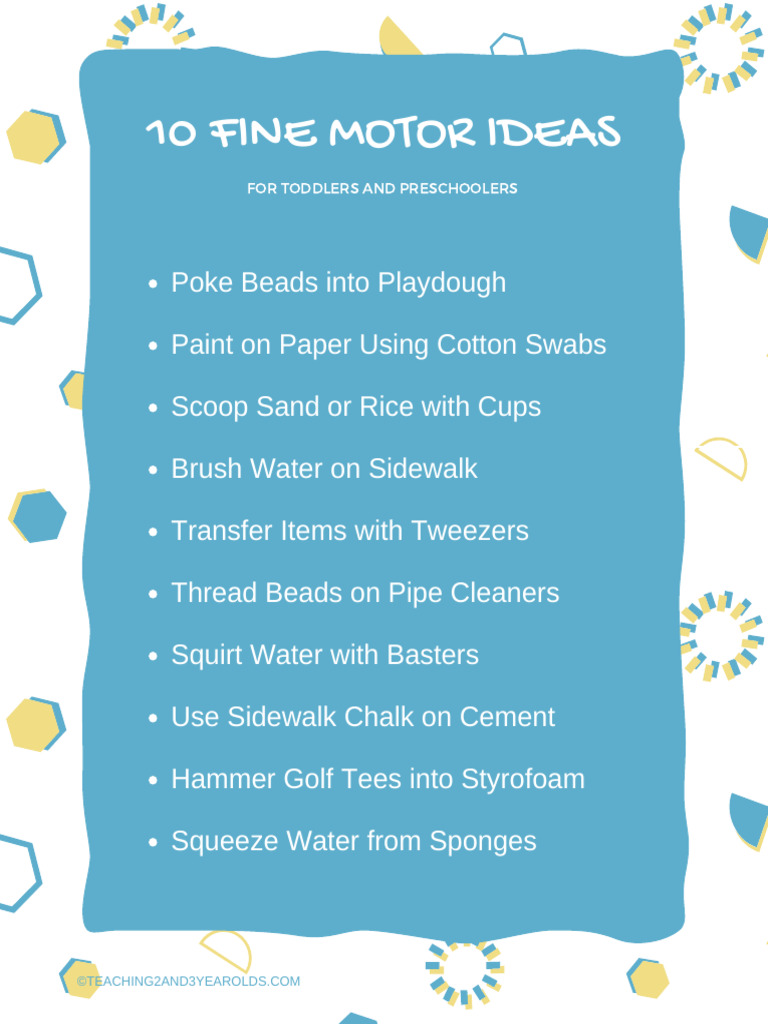 10 Fine Motor Ideas Freebie! | PDF