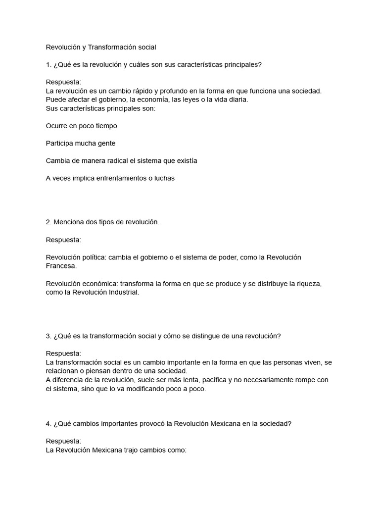 Revolución y Transformación Social | PDF