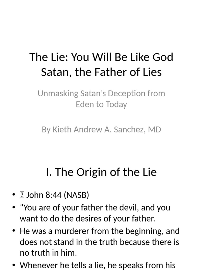 The Lie You Will Be Like God Full Verses | PDF | Serpents In The Bible ...