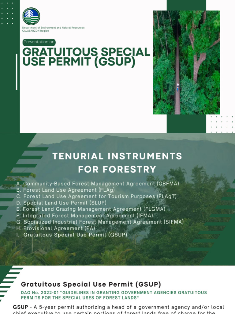 Guidelines for Gratuitous Special Use Permit | PDF | Environmental ...