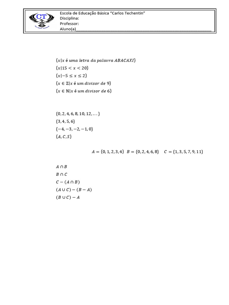 Lista de Exercícios 1 | PDF