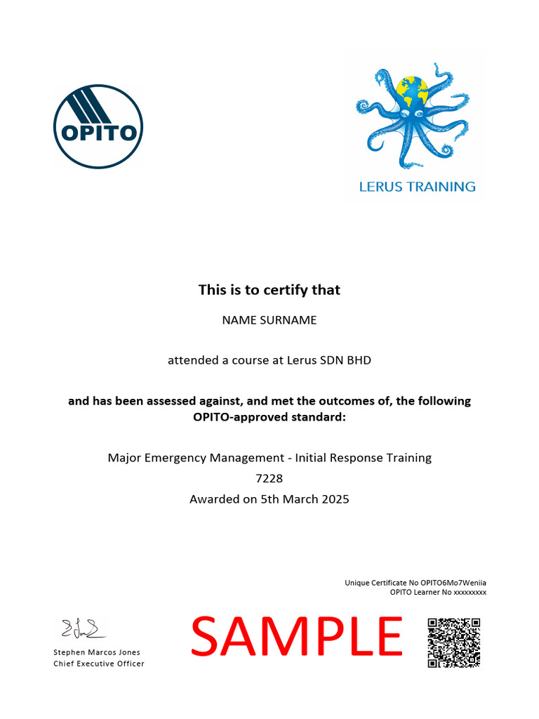 Opito Cert Sample | PDF