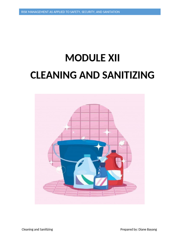 Module Xii | PDF | Disinfectant | Hygiene