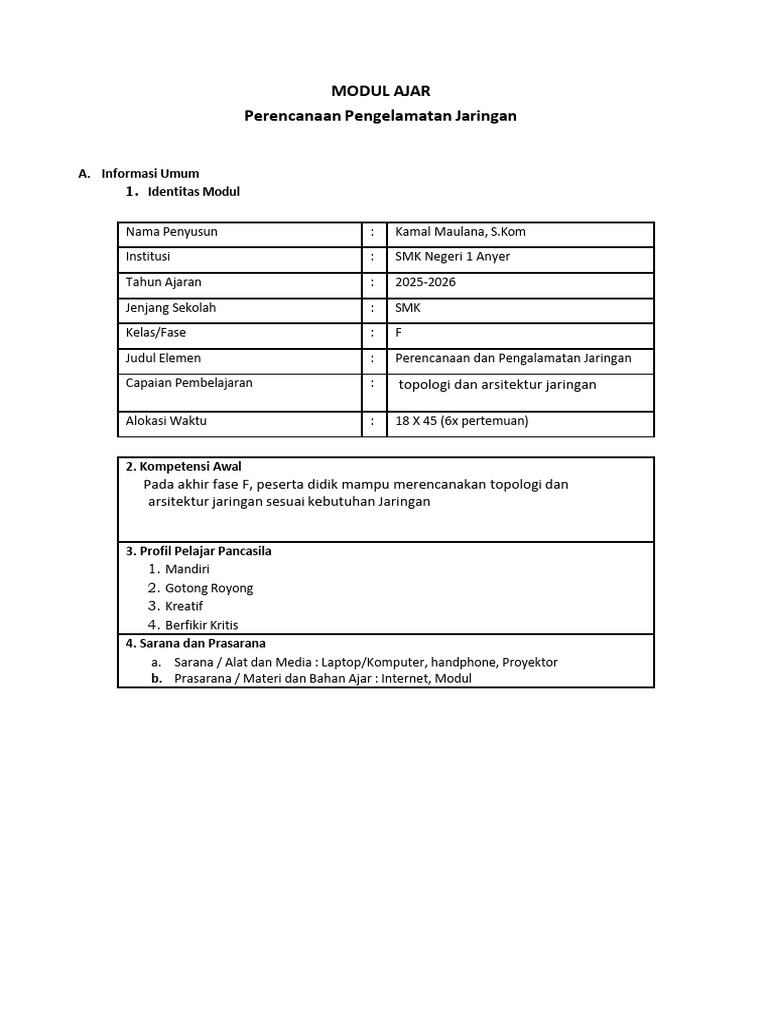 1 Modul Topologi Dan Arsitektur Jaringan | PDF