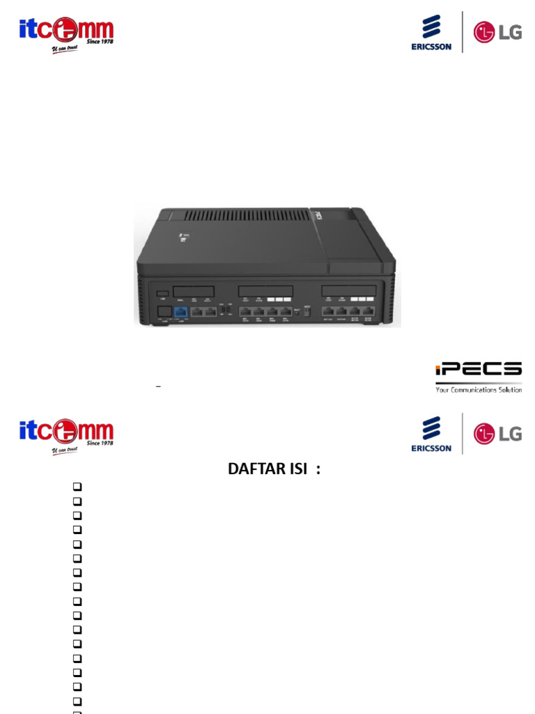 Panduan Dasar Setting iPECS eMG100 | PDF