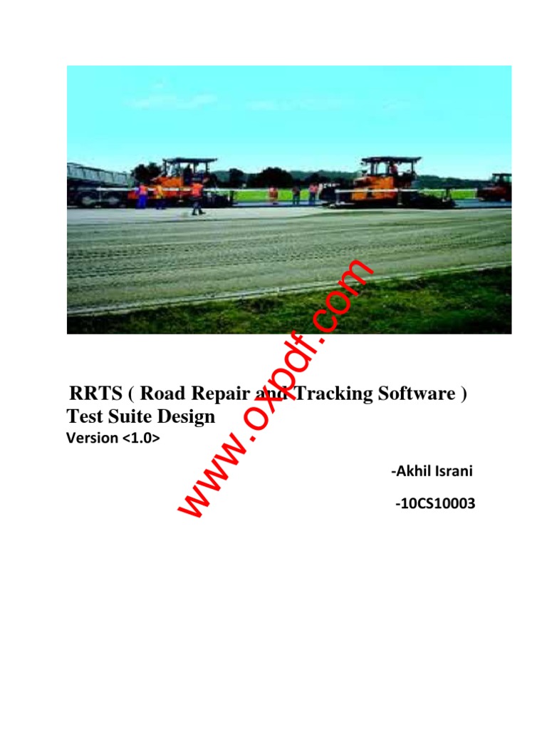 RRTS (Road Repair and Tracking Software) Test Suite Design | PDF ...