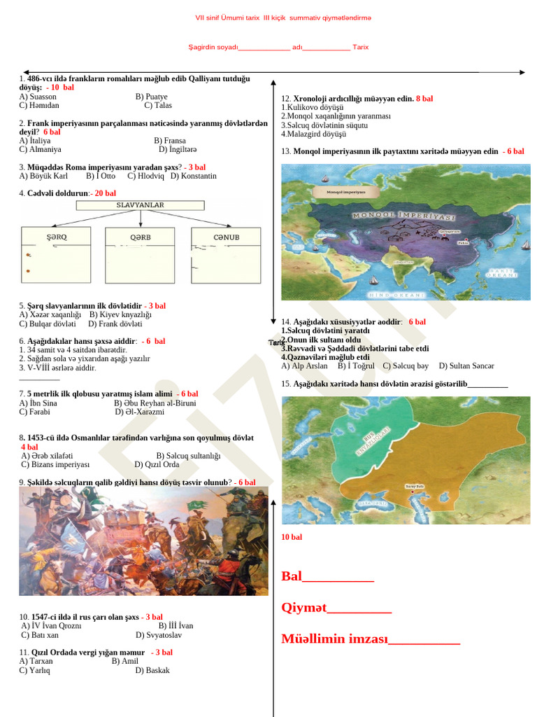 7 Ümumi Tarix KSQ 3 | PDF