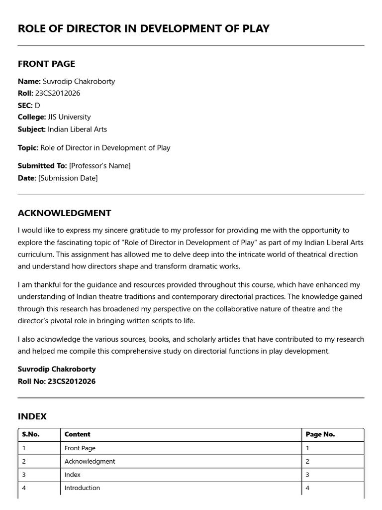 Director's Role in Play Development | PDF | Narrative | Theatre