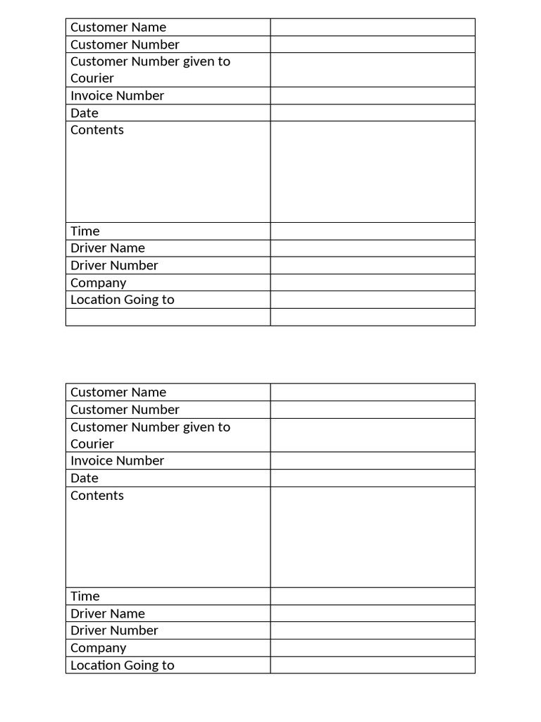 111 Courier Grab Lalamove Collection Form | PDF