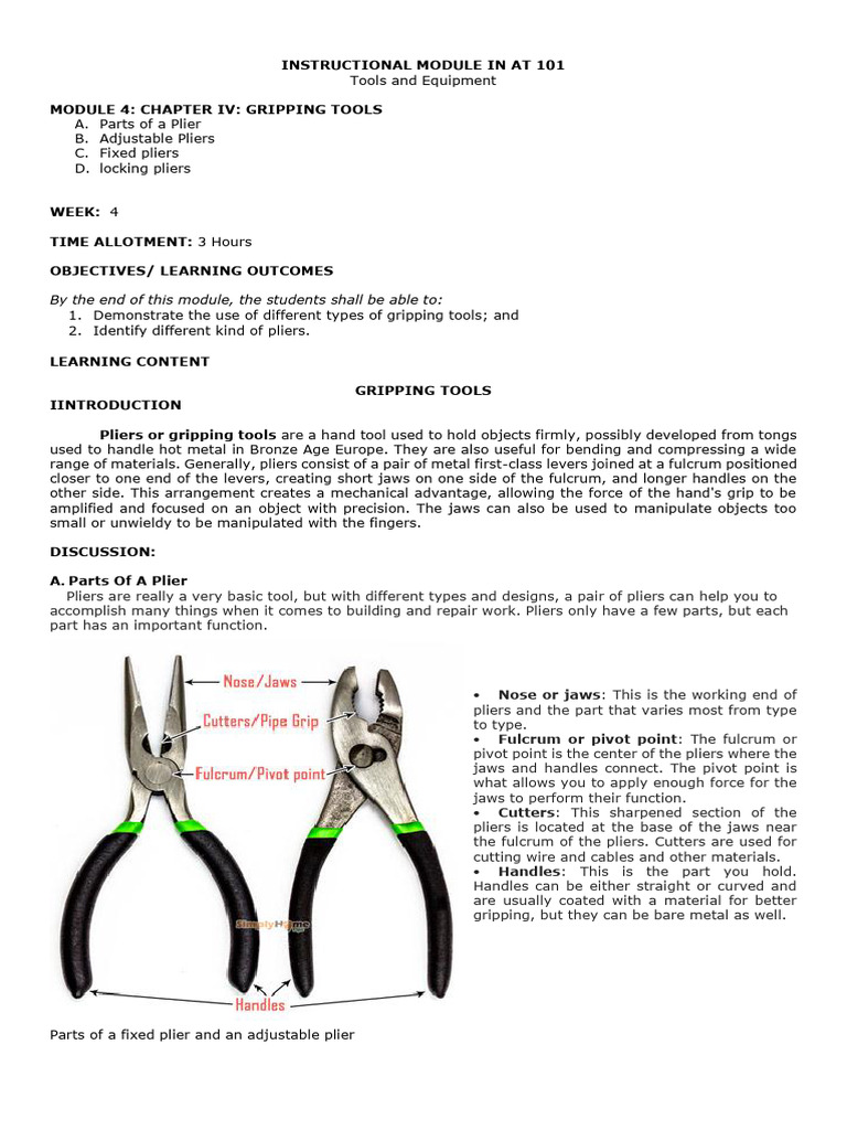 Types of Gripping Tools Explained | PDF