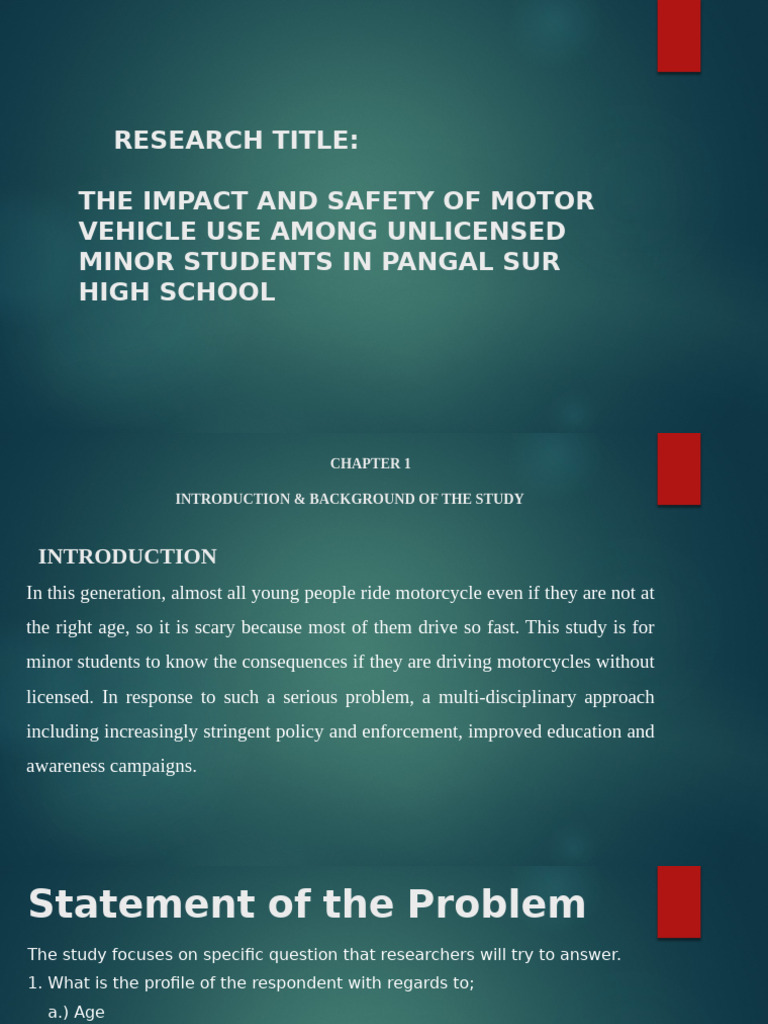 The Impact and Safety of Motor Vehicle Use - 2 | PDF | Survey ...